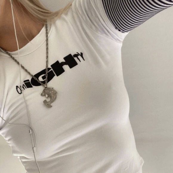 omighty | Tops | Omighty Sk8r Girl Stripe Long Sleeve Layer Tee White S | Poshmark